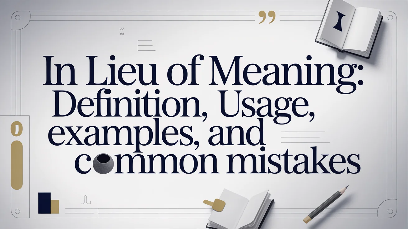 In Lieu Of Meaning: Definition, Usage, Examples, and Common Mistakes